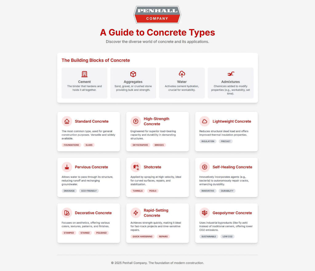 Types of Concrete: A Guide to Uses & Applications - Penhall